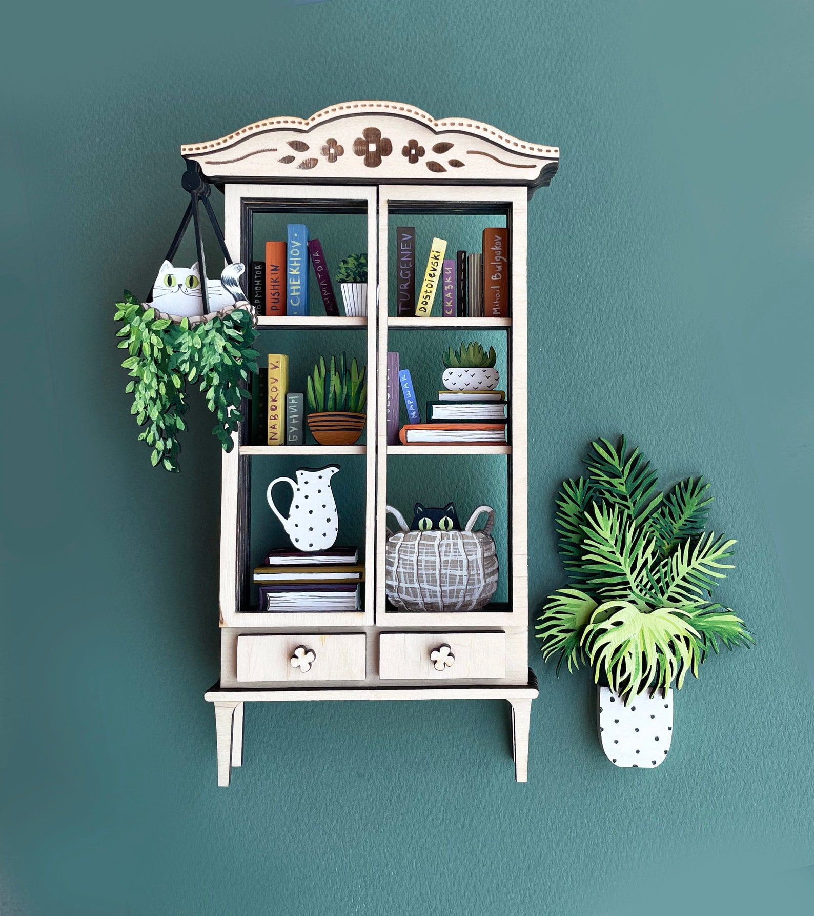 Bookcase Svg Plant Svg Multilayer Laser Cut File House Plants Layered ...