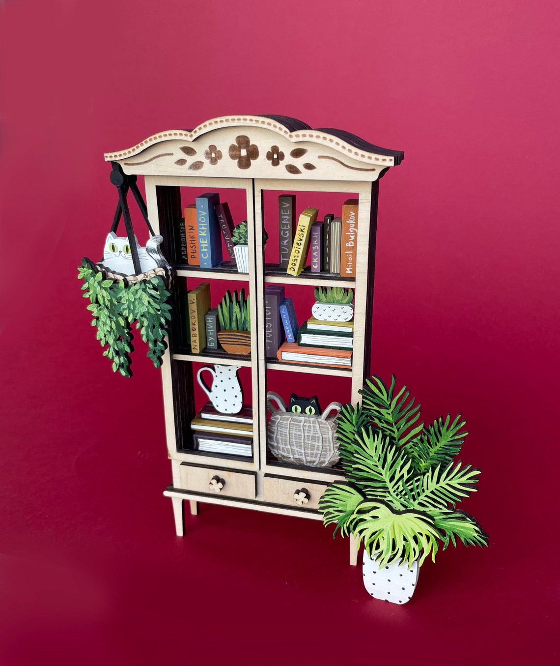 Bookcase Svg Plant Svg Multilayer Laser Cut File House Plants Layered ...