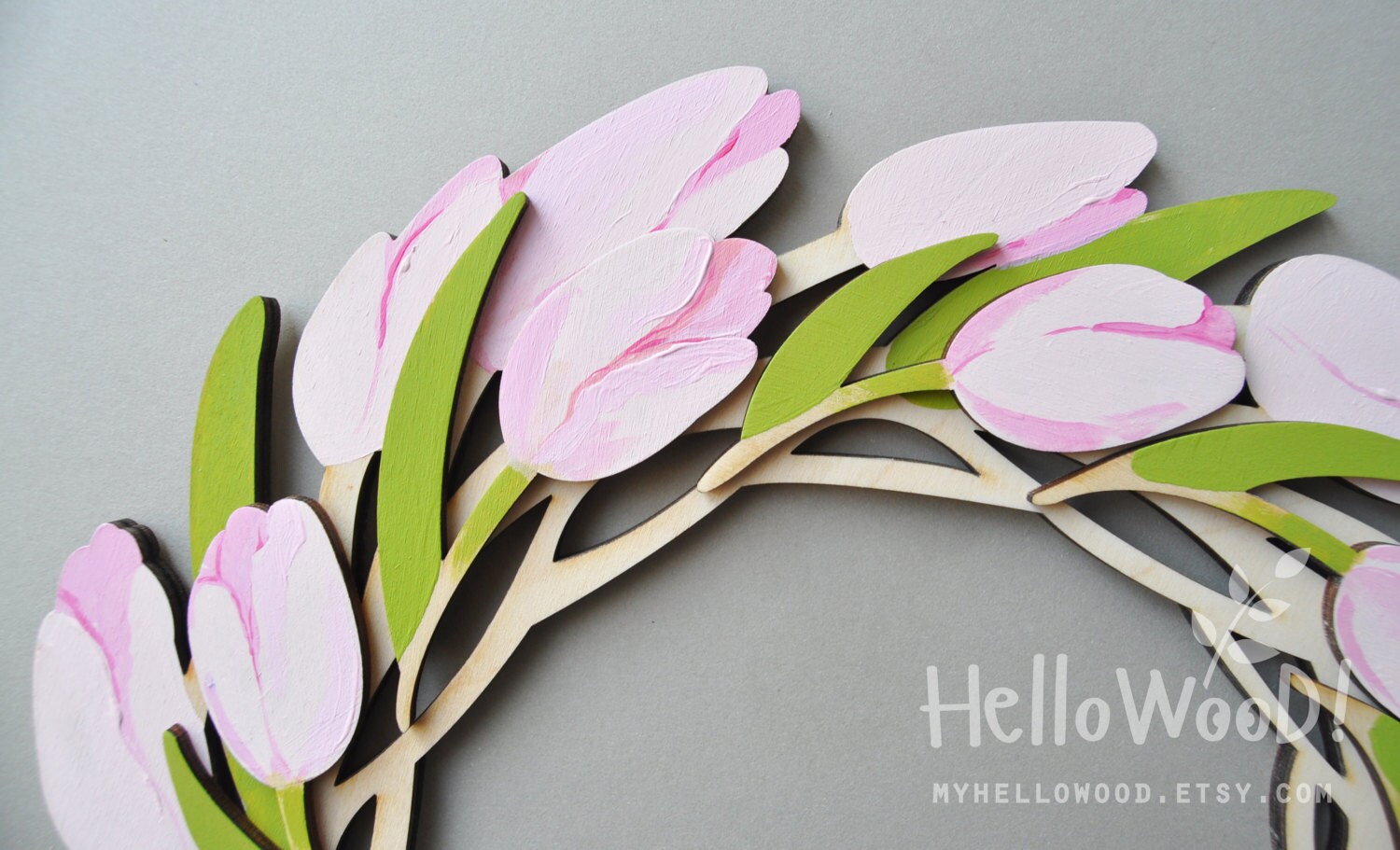 Wreath Svg Tulip Wreath Ornament Svg Laser Cut Files Easter - Etsy