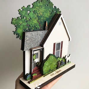 House PORTRAIT Custom House Wooden Decoration | Etsy