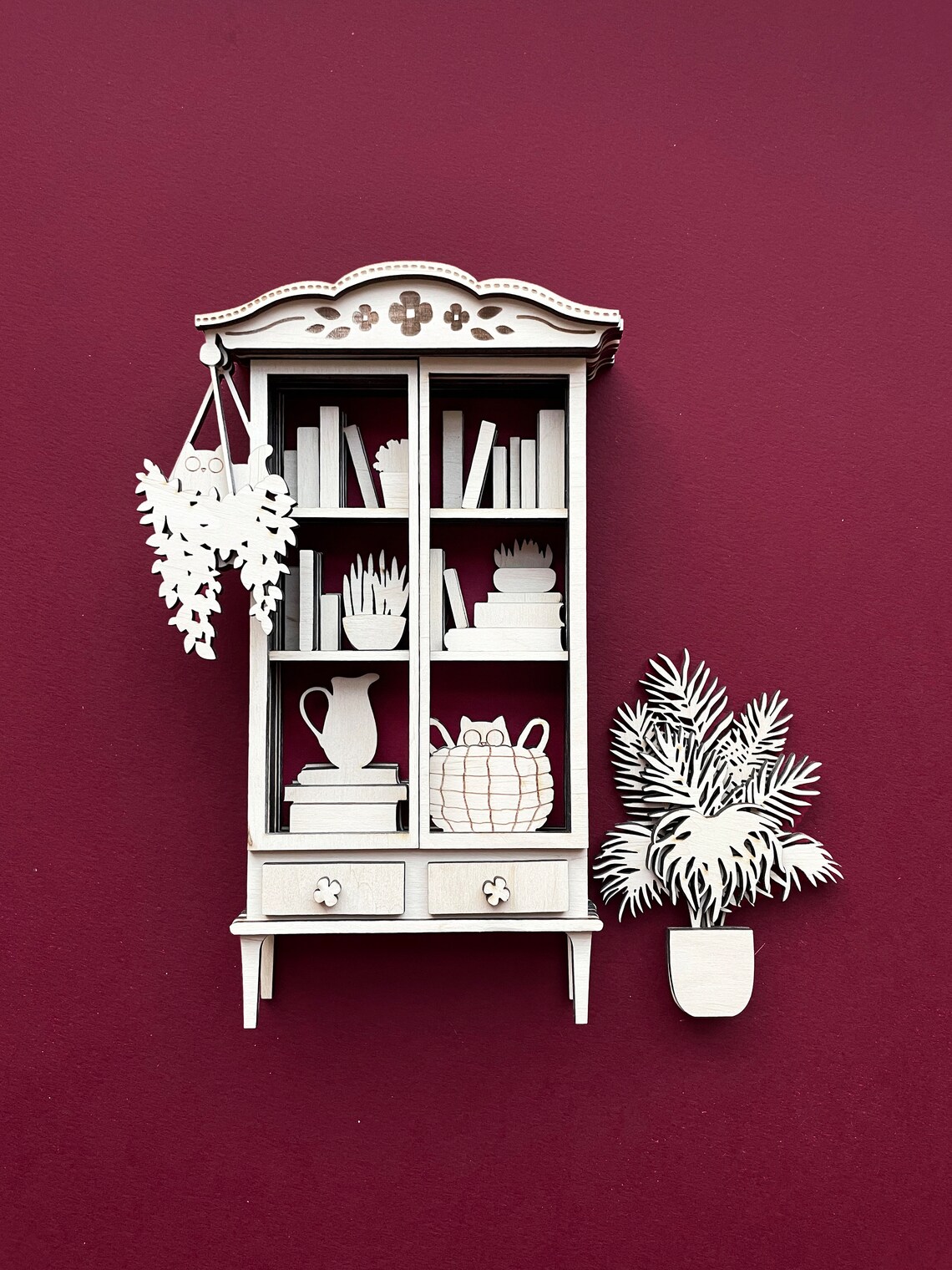Bookcase Svg Plant Svg Multilayer Laser Cut File House Plants Layered ...