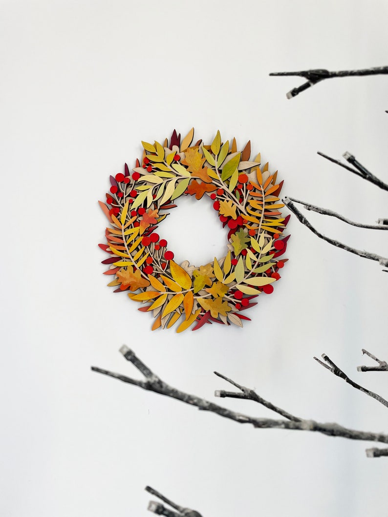 Wreath Svg Fall Wreath Svg Autumn Laser Cut Files Pumpkin - Etsy