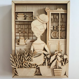 Layered Kitchen Picture for Laser Cutting - Etsy