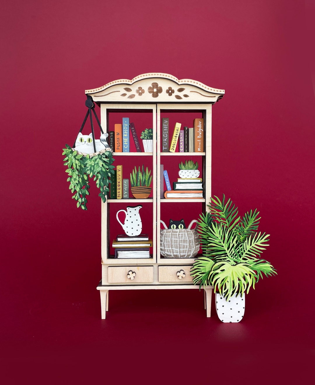Bookcase Svg Plant Svg Multilayer Laser Cut File House Plants Layered ...