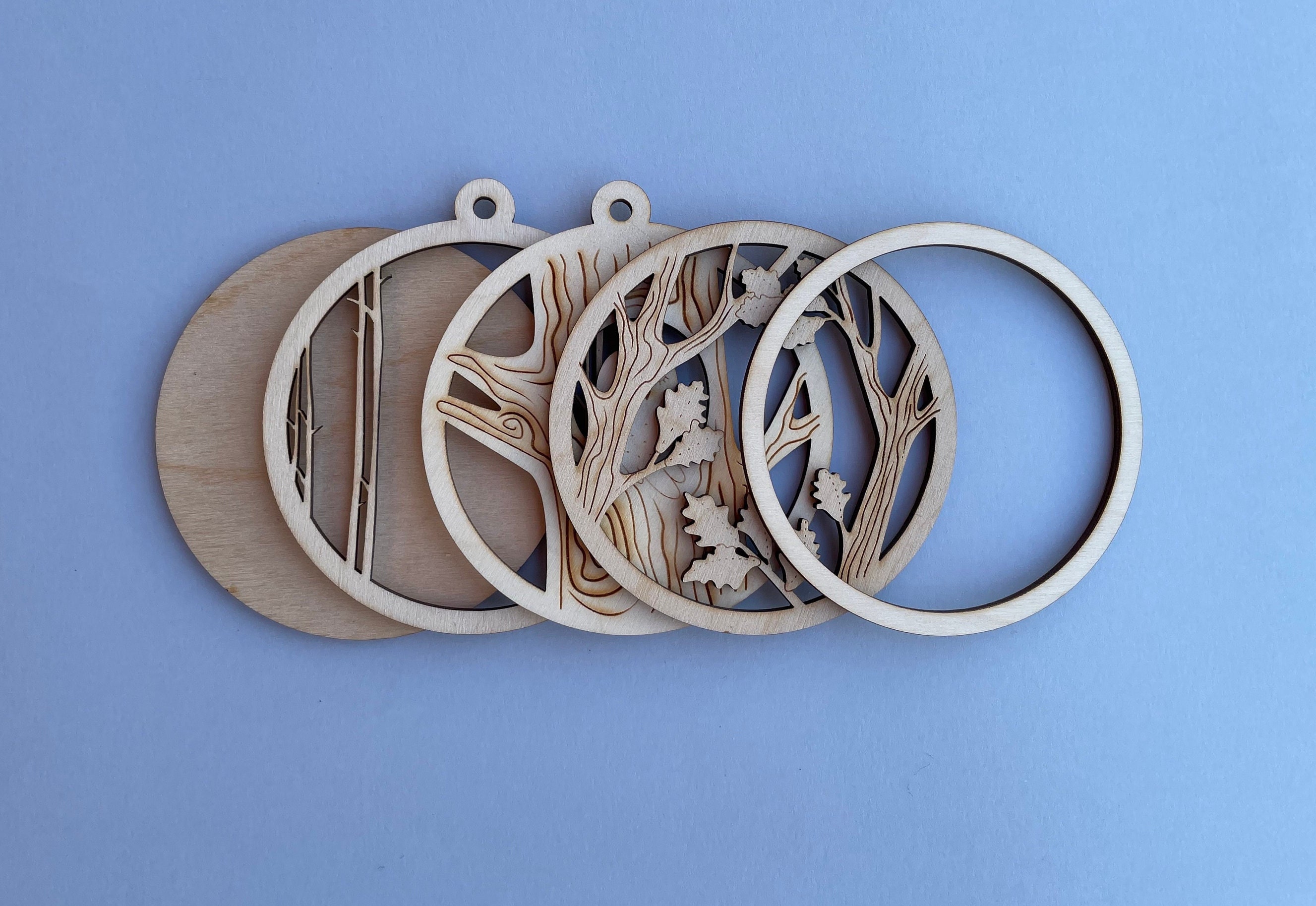 Christmas Winter Ornament Laser Cut Set of Four Multilayer - Etsy