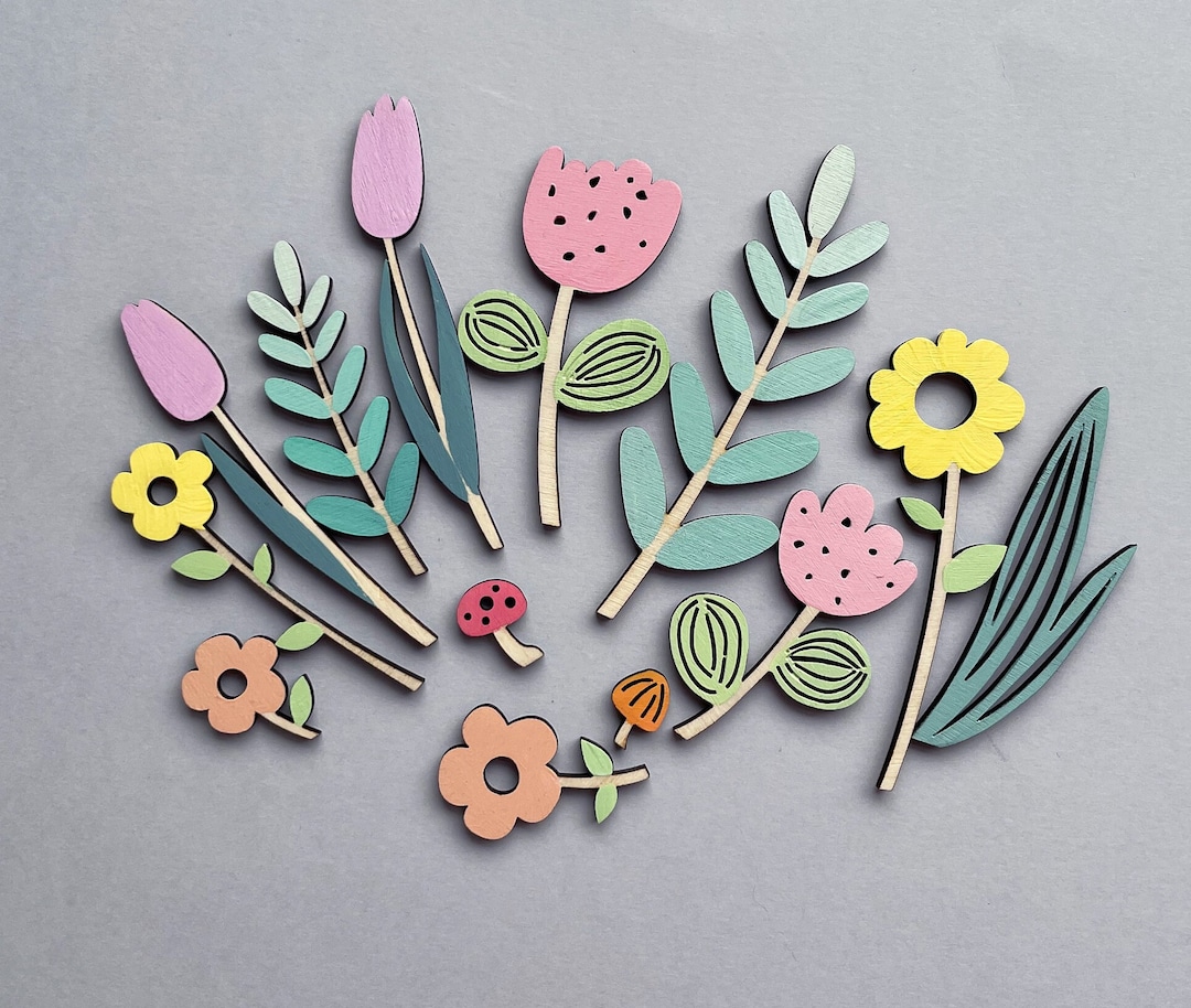 Spring Flowers Laser Cut Files, Grass Svg, Floral, Tulip Laser Cut ...