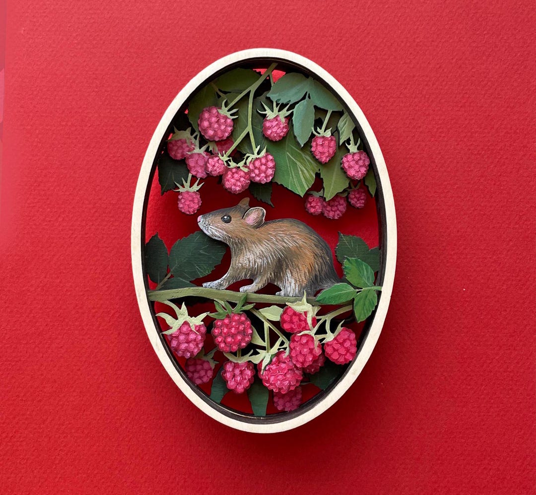 Mouse and Raspberry Svg Woodland Animals Summer Decor Laser Cut Files ...