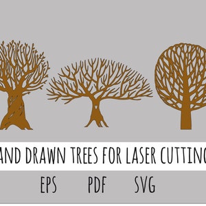 Tree Svg Laser Cut Files, Unique Trees Design Laser Cut, Trees Set Cnc ...