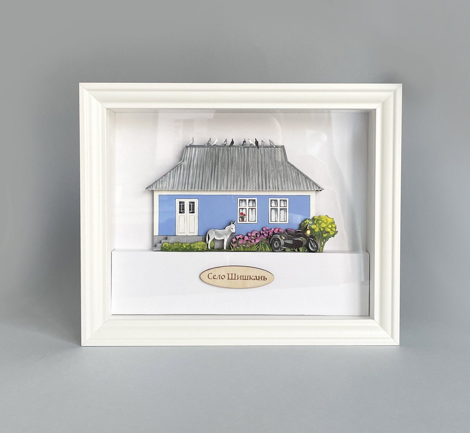 Custom Wooden House Portrait in Frame for New Home Gift - Etsy