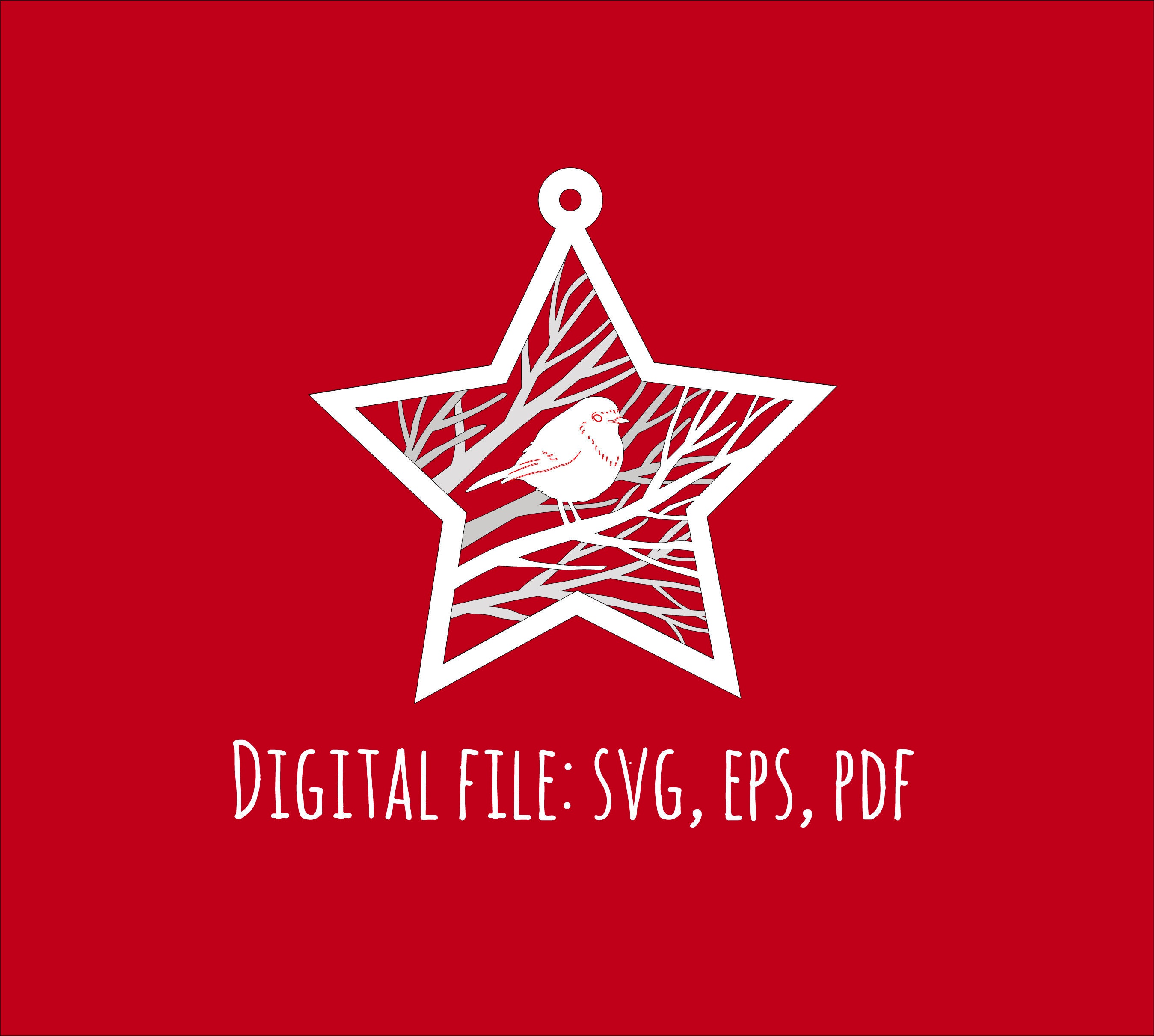 Robin Bird Ornaments Small Robin Robin Decor Bird Art Christmas Svg ...