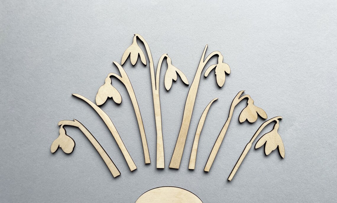 Snowdrops Svg Wildflowers Svg Wood Flowers Table Centerpiece Flowers ...