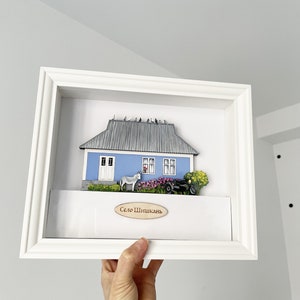 Custom Wooden House Portrait in Frame for New Home Gift, Layered House ...