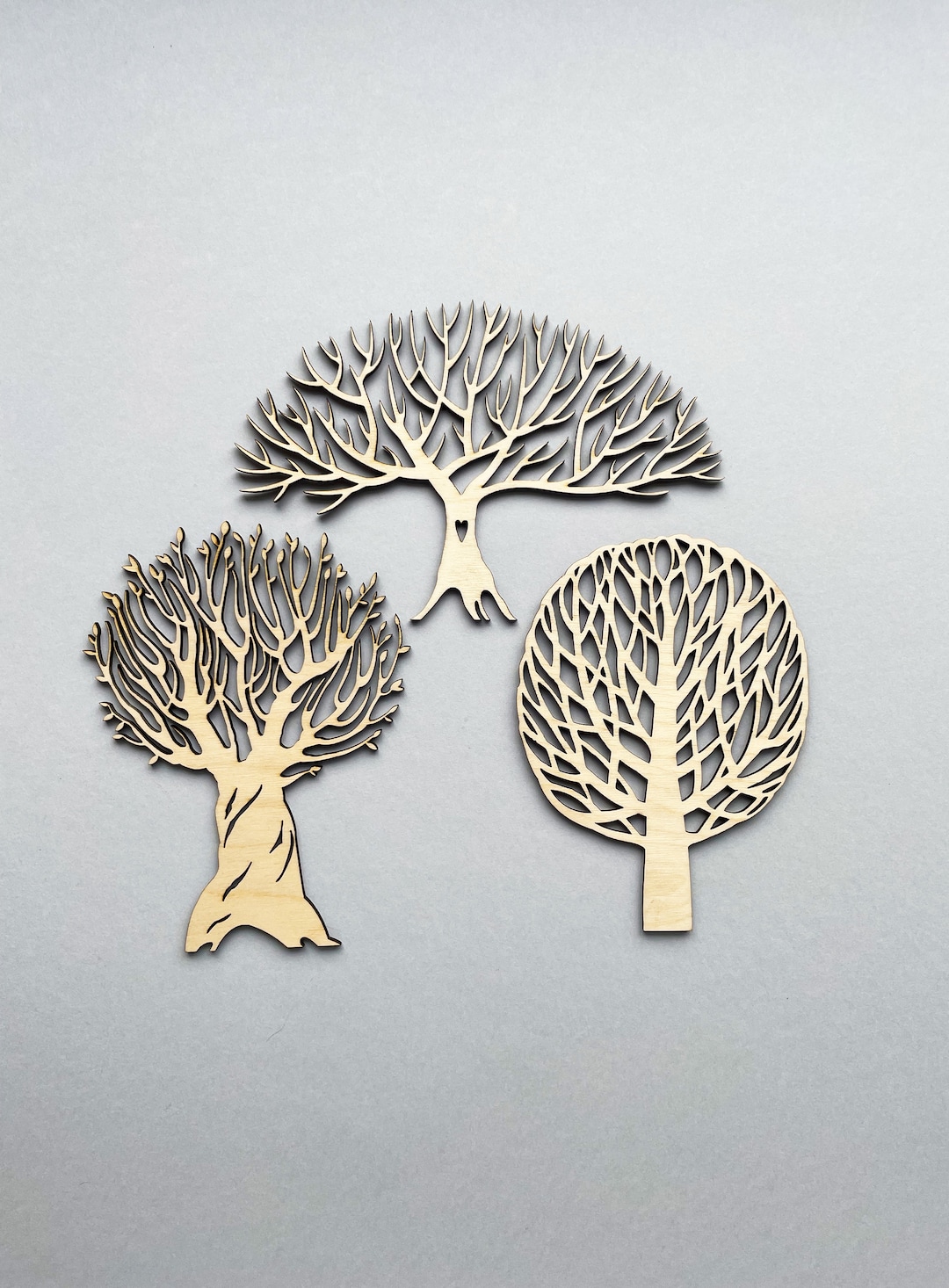 Tree Svg Laser Cut Files, Unique Trees Design Laser Cut, Trees Set Cnc ...