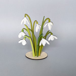 Snowdrops Svg Wildflowers Svg Wood Flowers Table Centerpiece Flowers ...