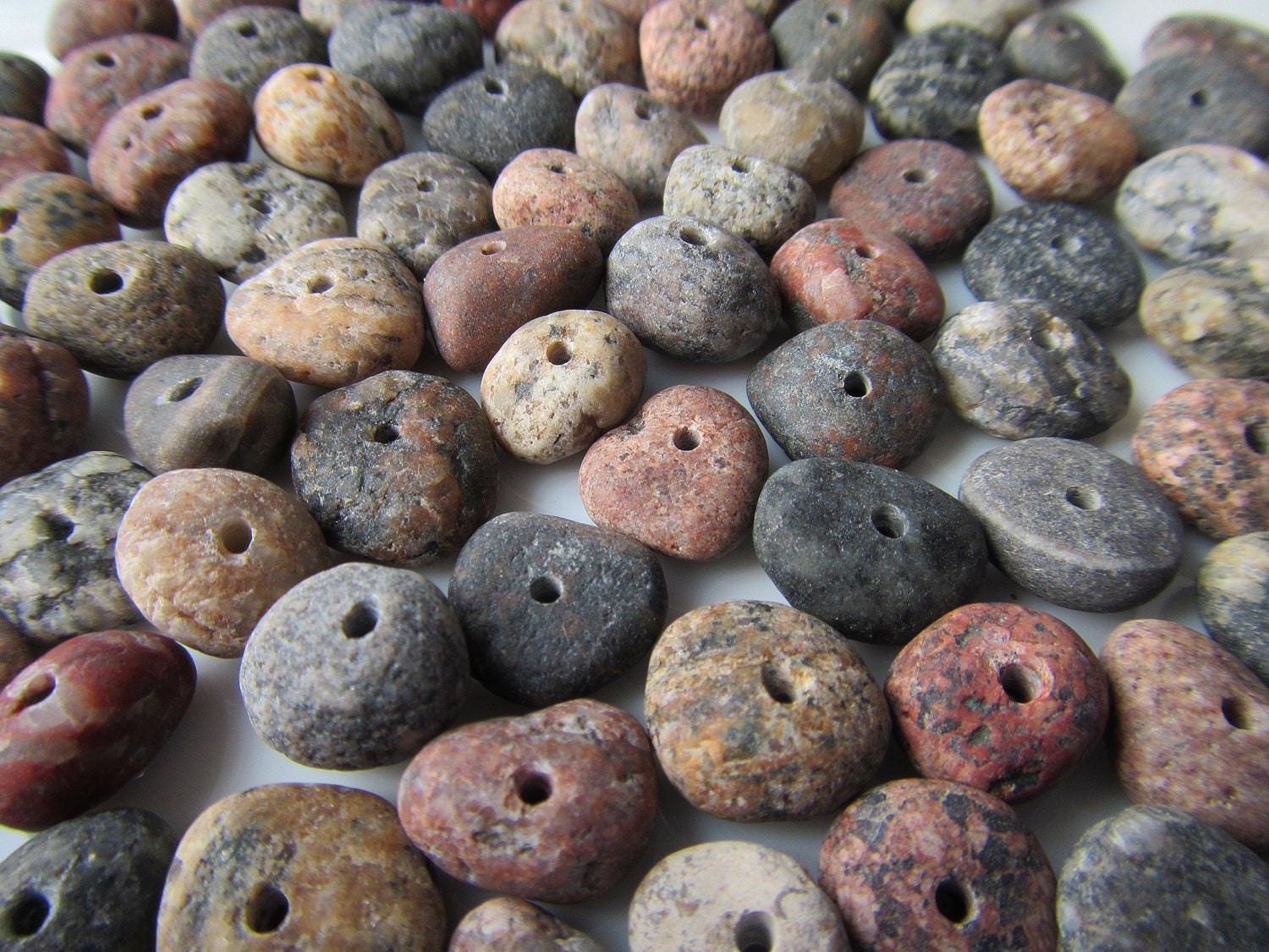 Small 12-15 Mm Center Drilled Colorful Granite Pebbles - Etsy