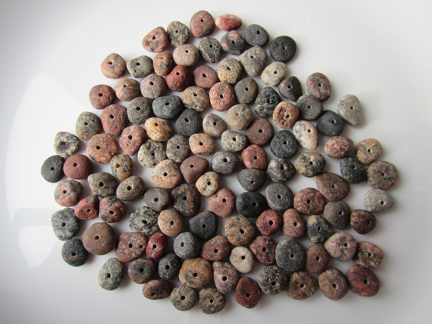 Small 12-15 Mm Center Drilled Colorful Granite Pebbles - Etsy