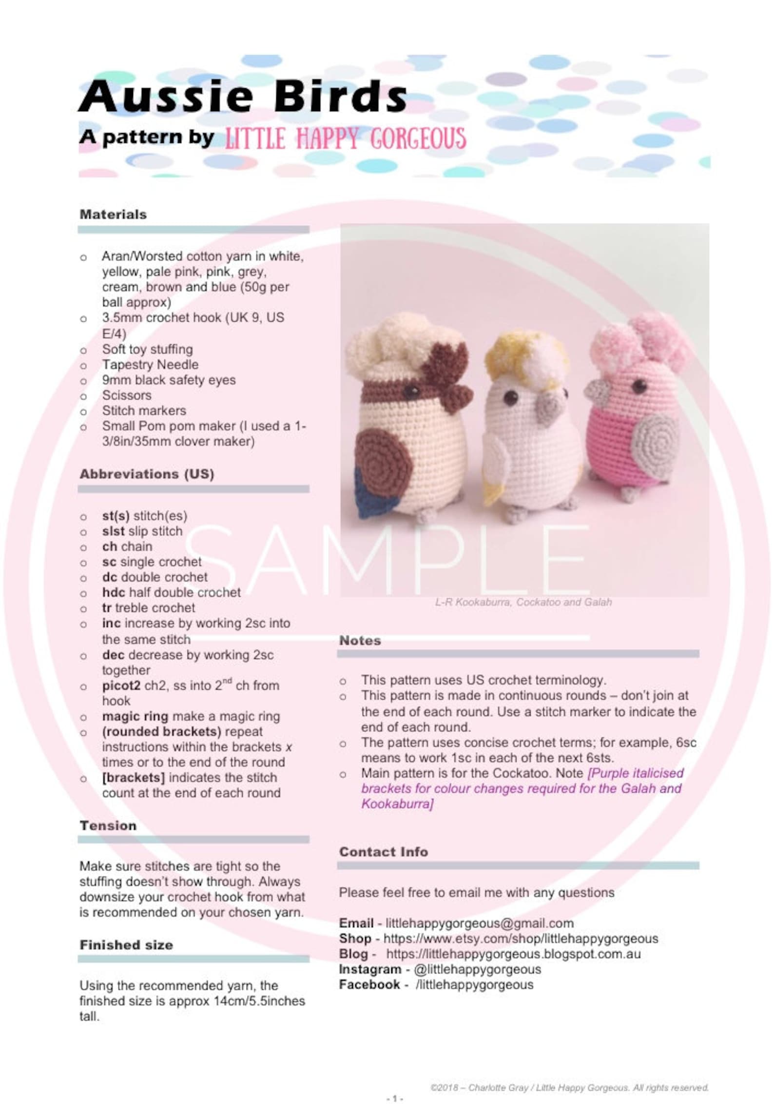 Aussie Birds Crochet Pattern Instant PDF Download | Etsy Australia