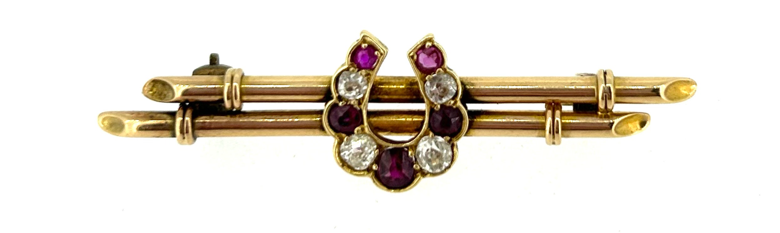 18ct Gold, Ruby & Diamond Victorian Brooch/vintage Brooch/1800s/gold ...