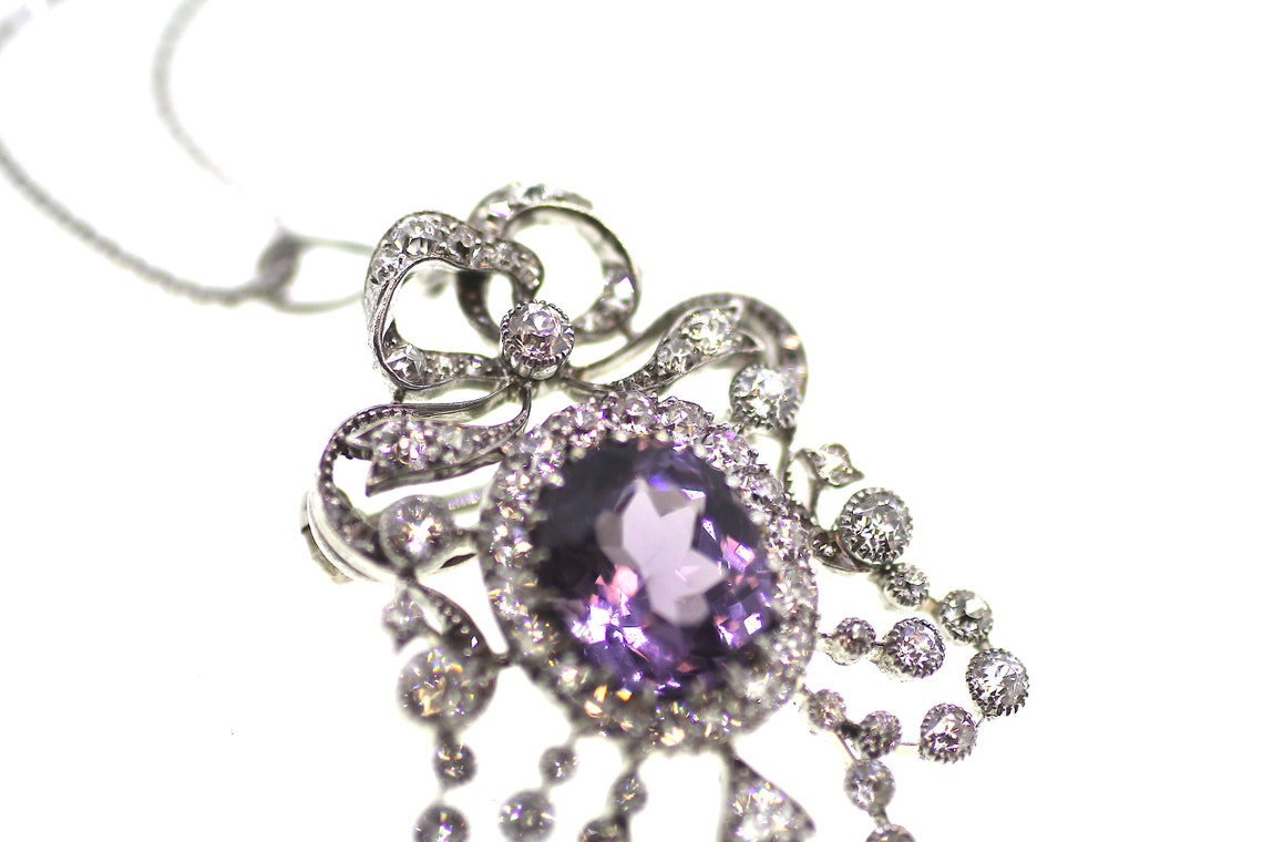 British Art Deco Spinel Diamond Pendant / Rare Natural Spinel - Etsy