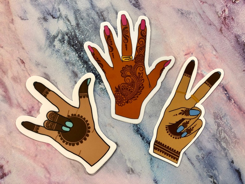 3 Pack Henna Stickers, Mehndi, Desi, Pakistani, Indian, Muslim Stickers ...