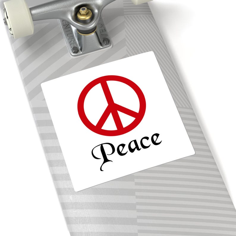 Peace With Peace Sign. Square Stickers 4 Sizes - Etsy