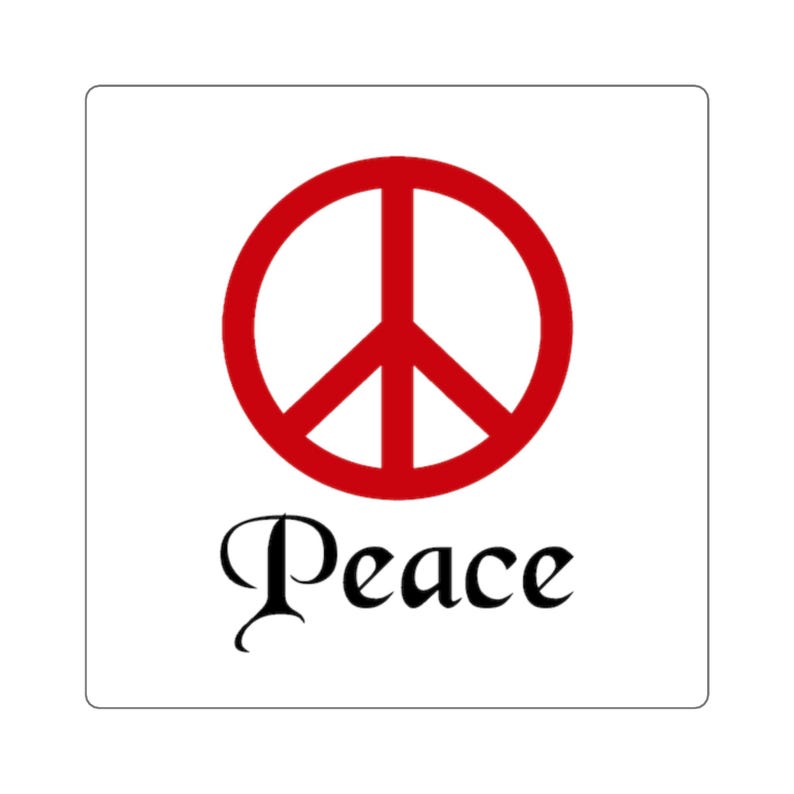 Peace With Peace Sign. Square Stickers 4 Sizes - Etsy