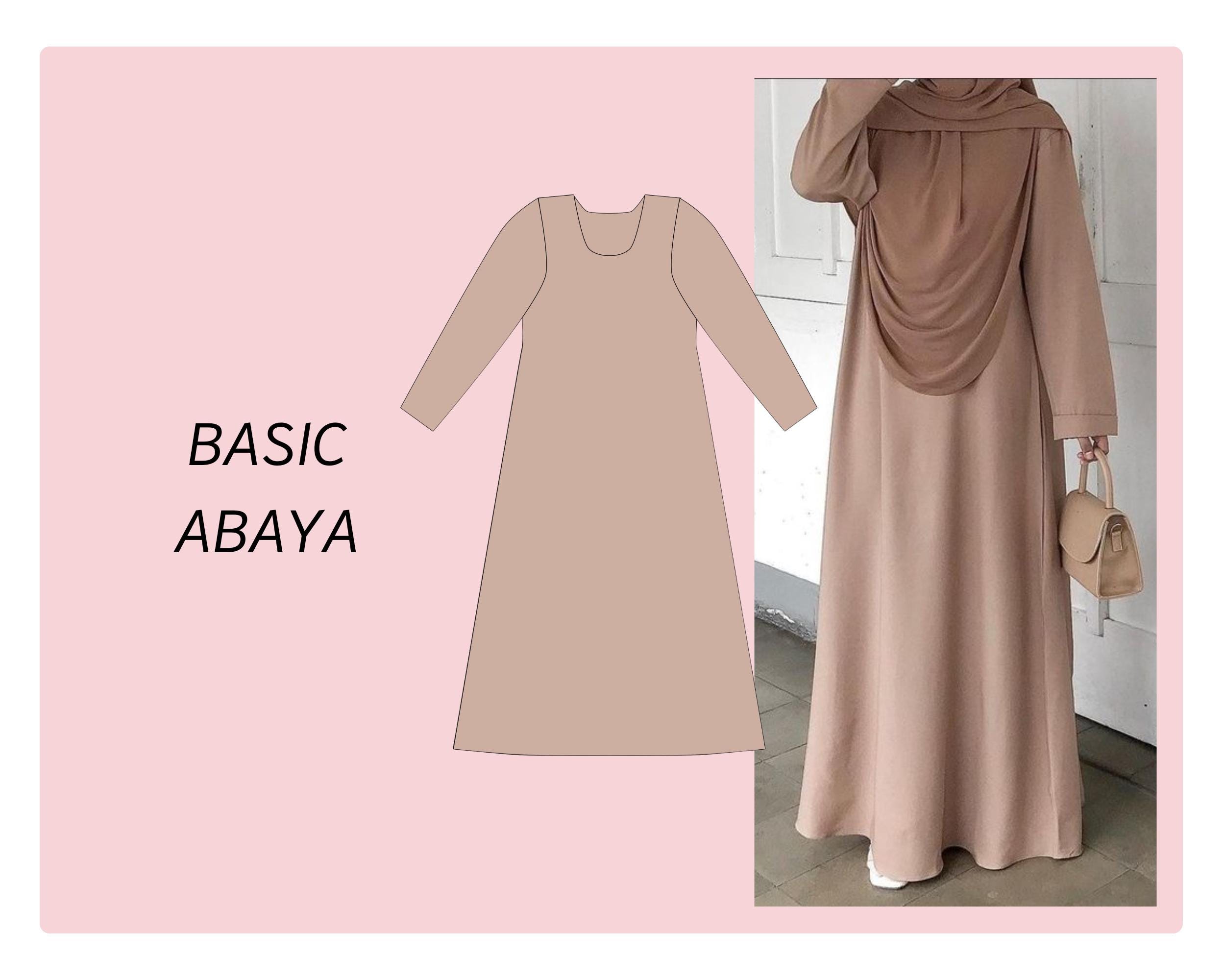 Basic Abaya PDF Sewing Pattern Sizes 6-16 A4/A0 UK Paper Size (muslim ...