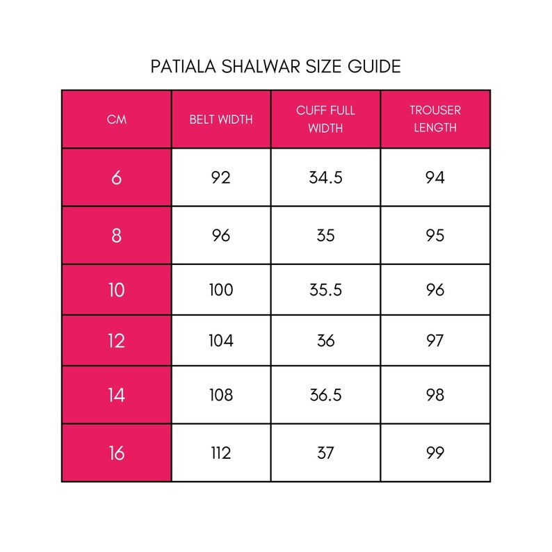 Patiala Shalwar/salwar PDF Sewing Pattern Sizes 6-16 (asian Clothing ...