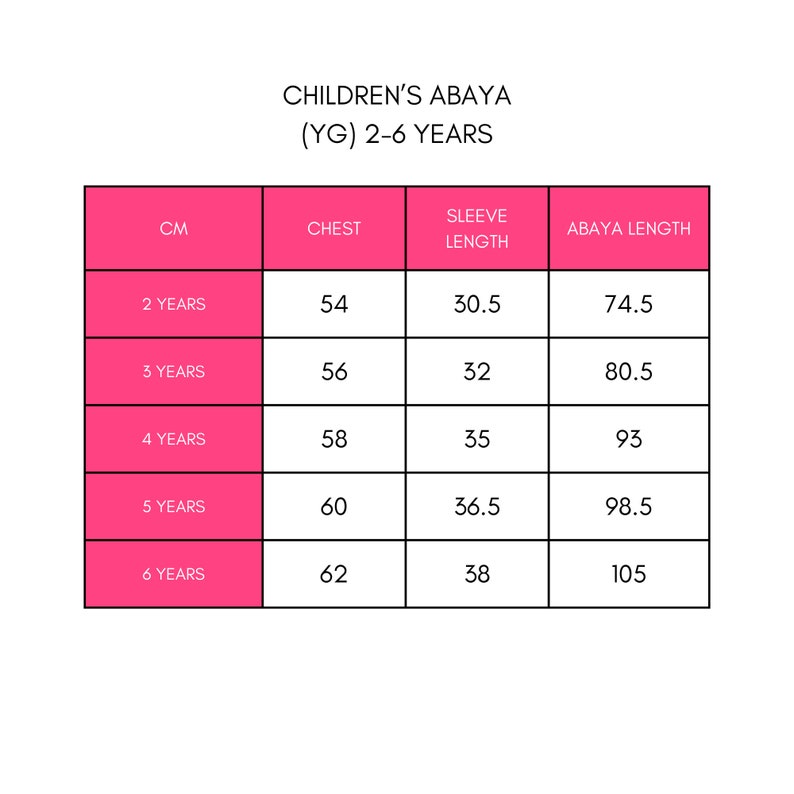 Young Girl's Abaya PDF Sewing Pattern Sizes: 2-6 Years (muslim Fashion ...