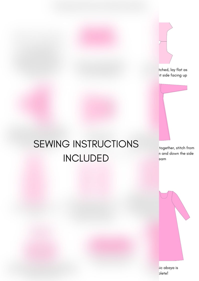 Butterfly Abaya PDF A4 UK Paper Size Sewing Pattern Sizes 6-16 (muslim ...