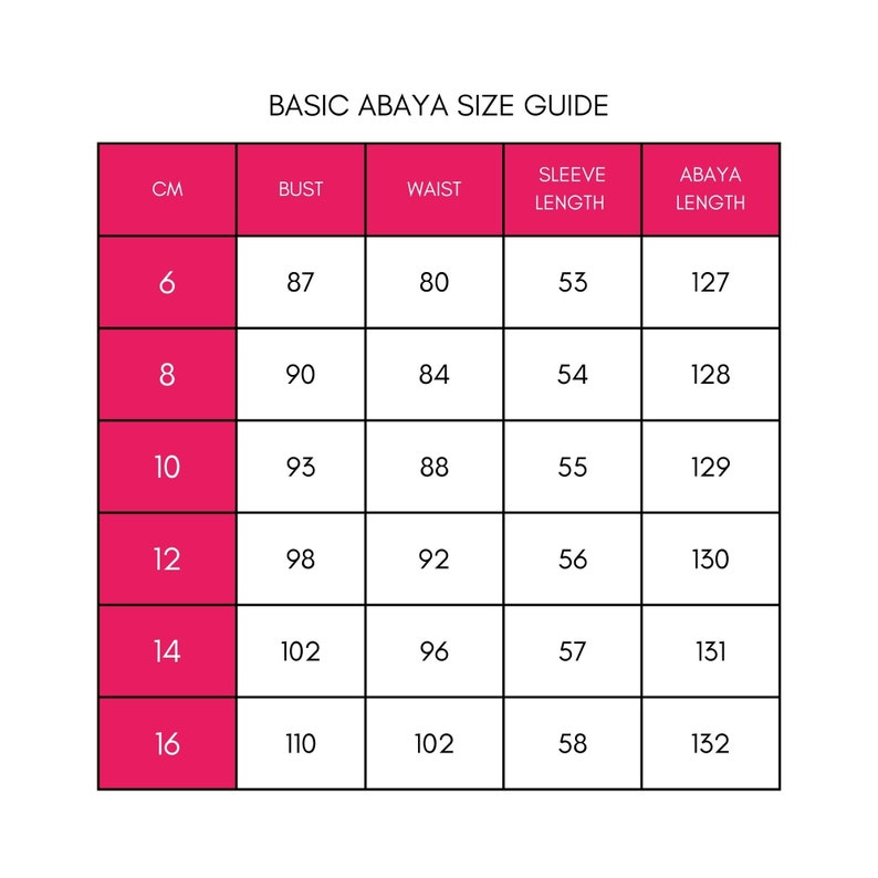 Basic Abaya PDF Sewing Pattern Sizes 6-16 A4/A0 UK Paper Size (muslim ...