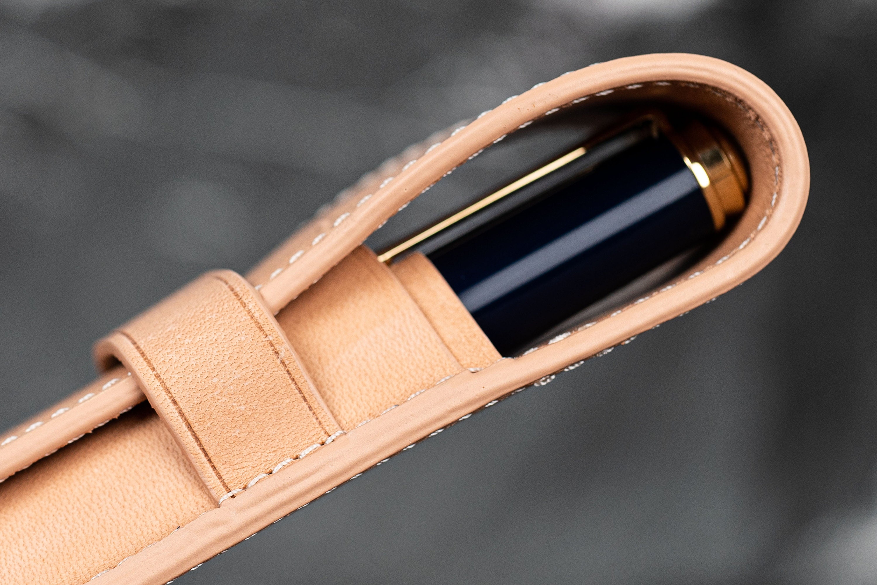 Leather Flap Pen Case for Two Pens Undyed Leather - Etsy