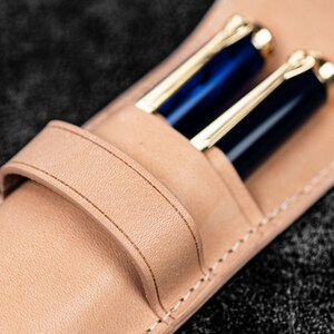 Leather Flap Pen Case for Two Pens Undyed Leather - Etsy