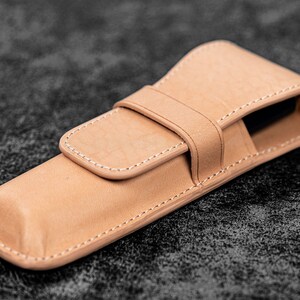 Leather Flap Pen Case for Two Pens Undyed Leather - Etsy