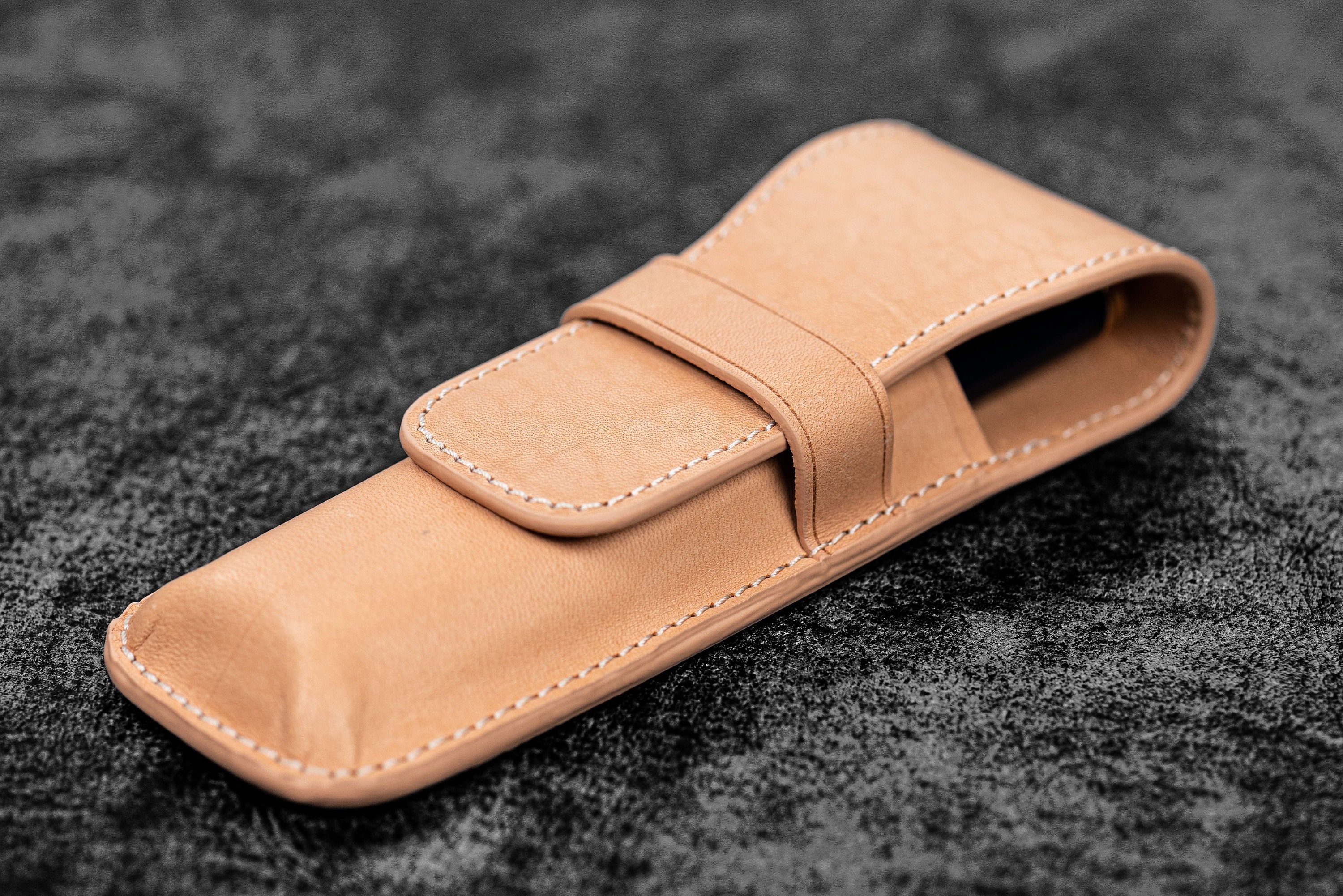 Leather Flap Pen Case for Two Pens Undyed Leather - Etsy