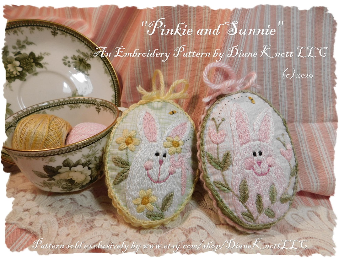 Bunny Bowl Fillers, Embroidery Pattern Download by Diane Knott LLC ...