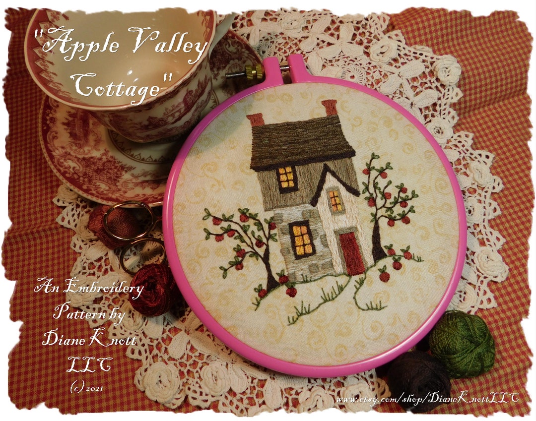 Apple Trees Cottage Embroidery Pattern Download by Diane Knott LLC ...
