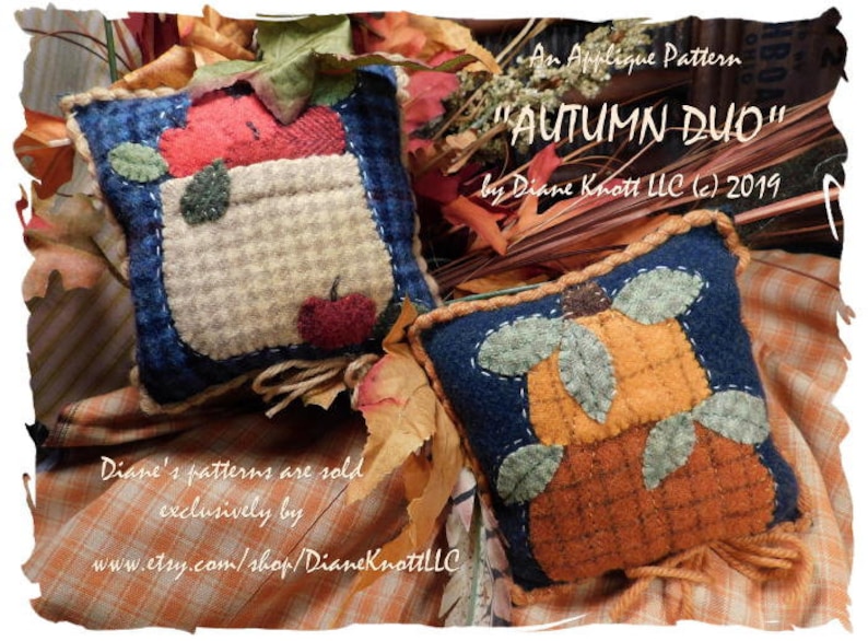 Fall Wool Applique Pattern Download by Diane Knott LLC Bowl - Etsy