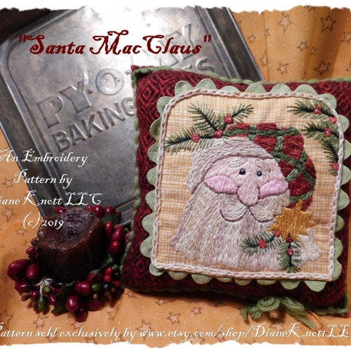 Santa Punch Needle Pattern Download by Diane Knott LLC - Etsy