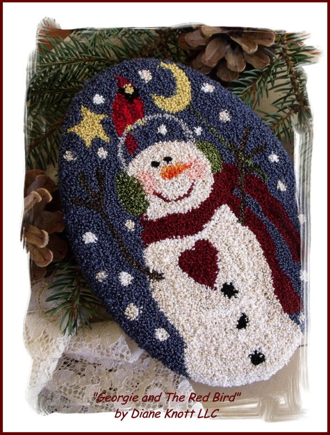 Snowman and Cardinal Punch Needle Pattern Download by Diane Knott LLC ...