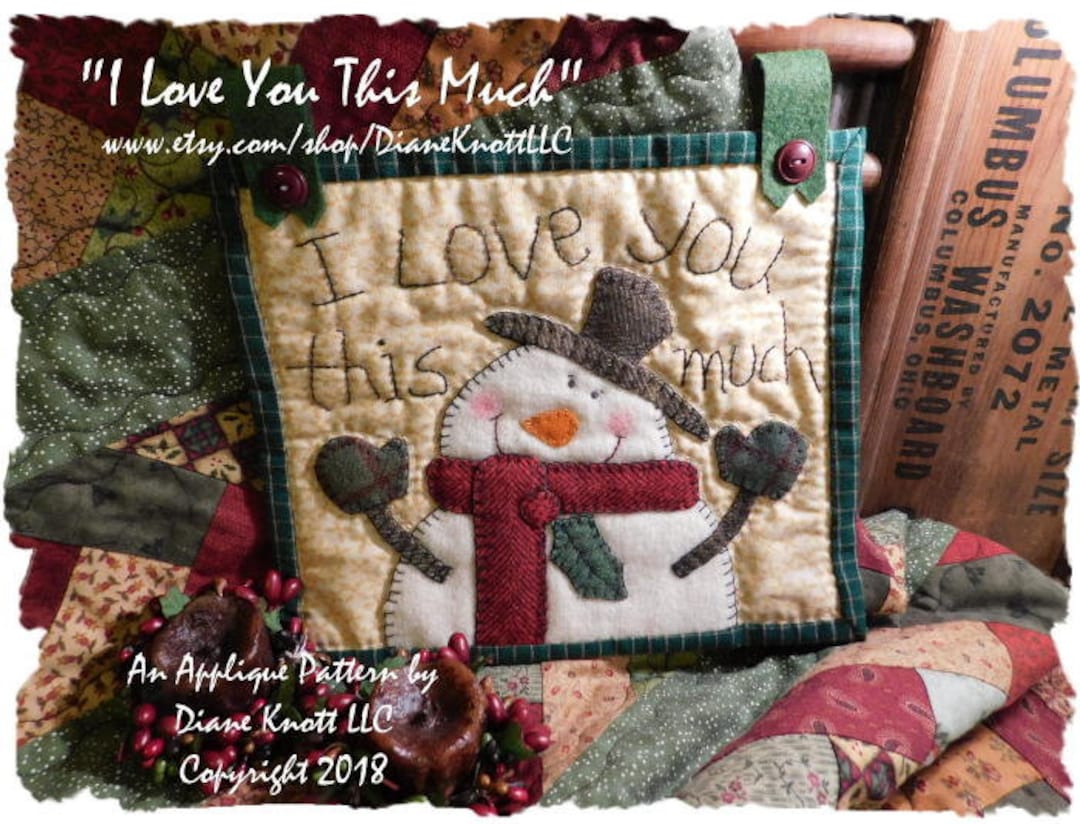 Snowman Wool Applique Pattern Download by Diane Knott LLC - Wool and ...