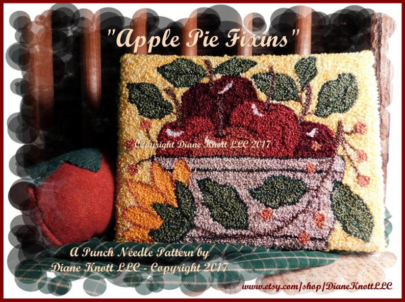 Apples Punch Needle Pattern Download by Diane Knott LLC - Etsy