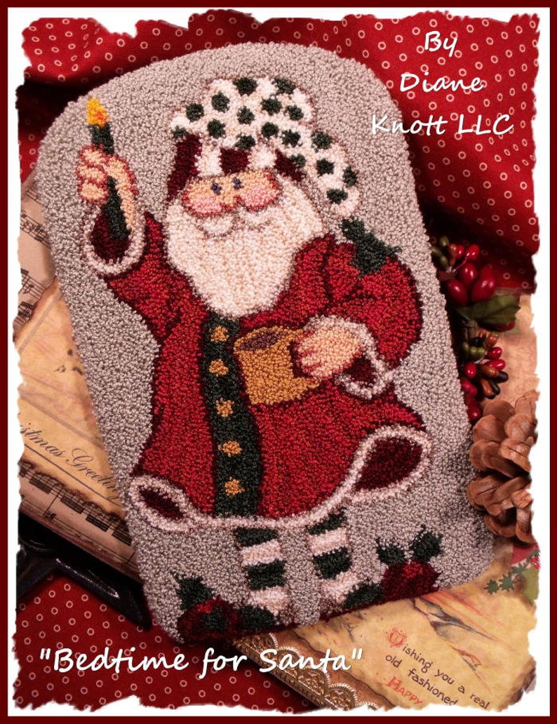 Bedtime for Santa Punch Needle Pattern Download by Diane Knott LLC - Etsy