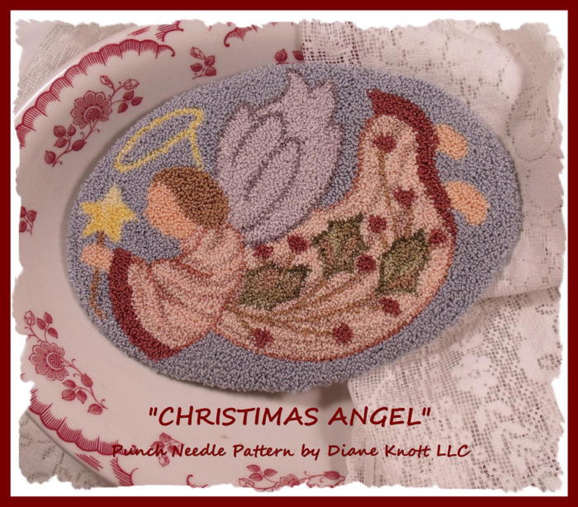 Christmas Angel Punch Needle Pattern Download by Diane Knott LLC - Etsy