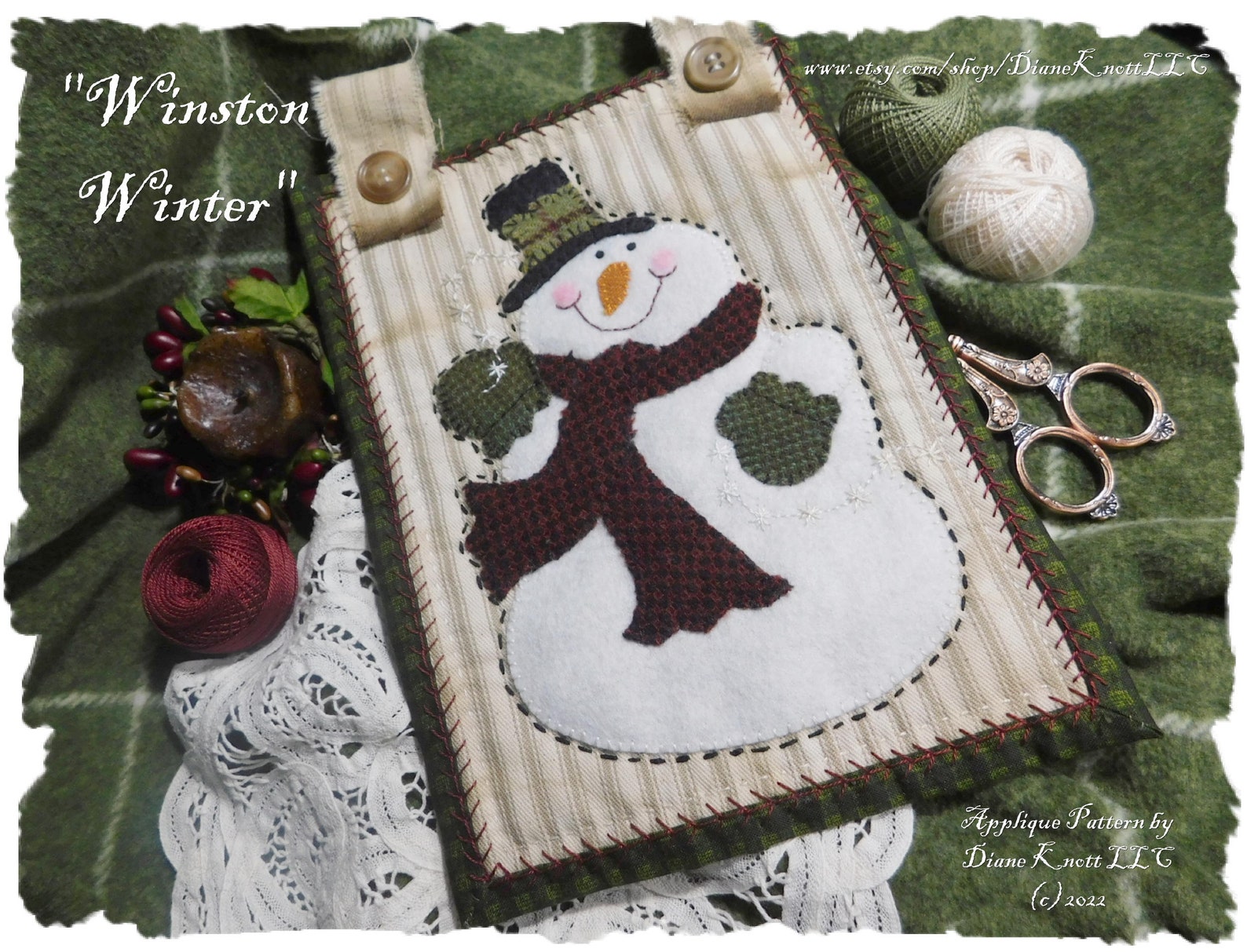 Snowman Winston Winter Hand Wool Applique Snowman Pattern Download by ...