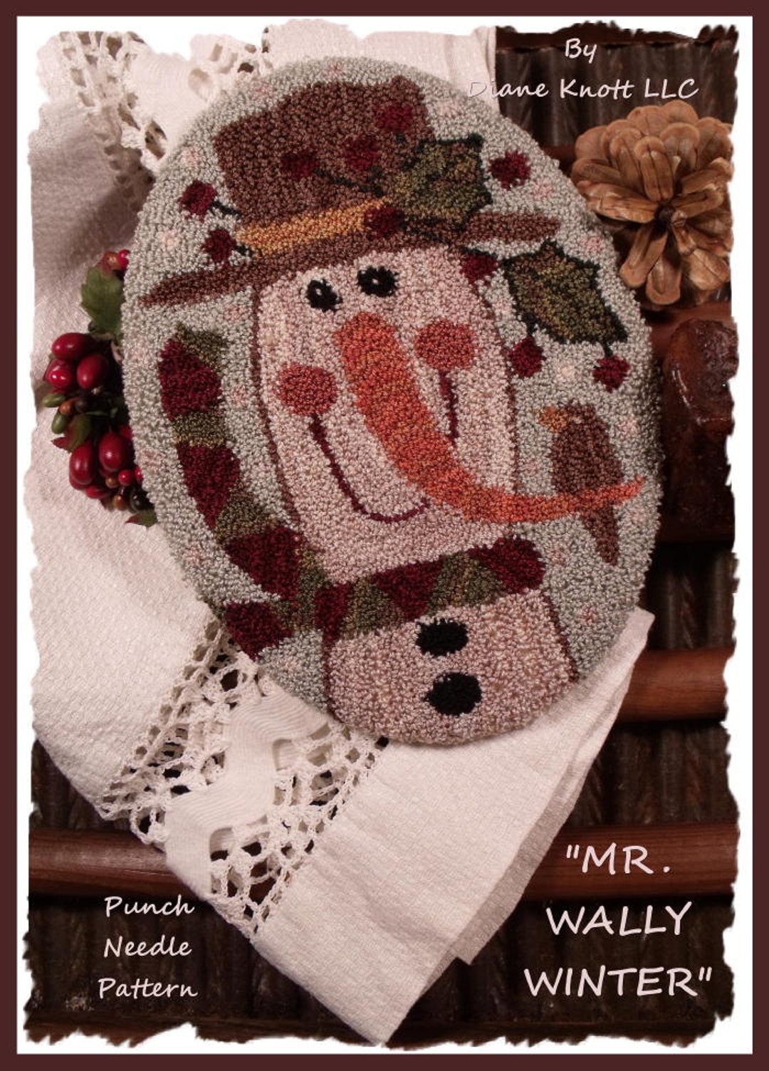 Prim Snowman Punch Needle Pattern Download by Diane Knott LLC - Etsy