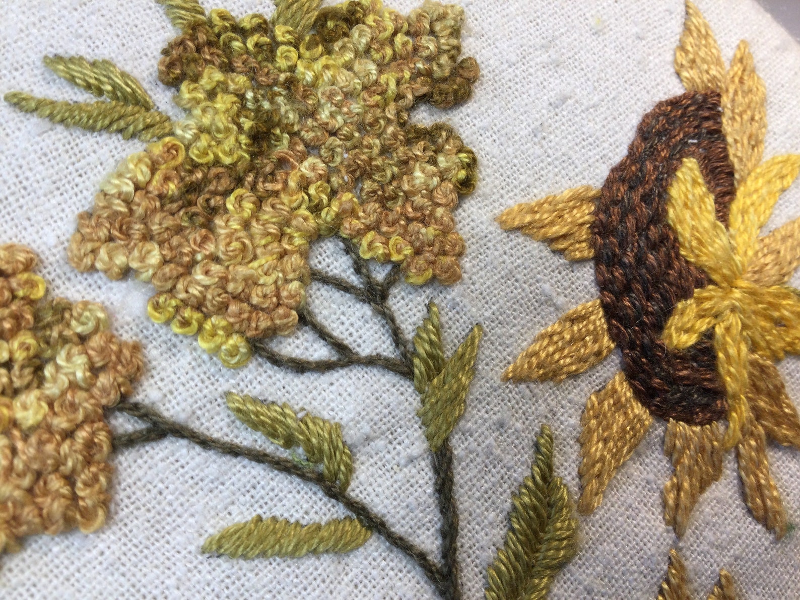 Sunflowers and Yarrow Summer Floral Hand Embroidery Pattern Download by ...