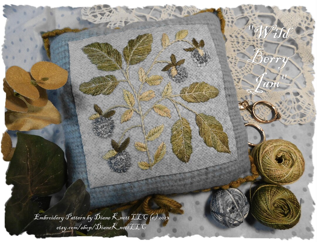 Wild Berry Embroidery Pattern Download by Diane Knott LLC - Etsy