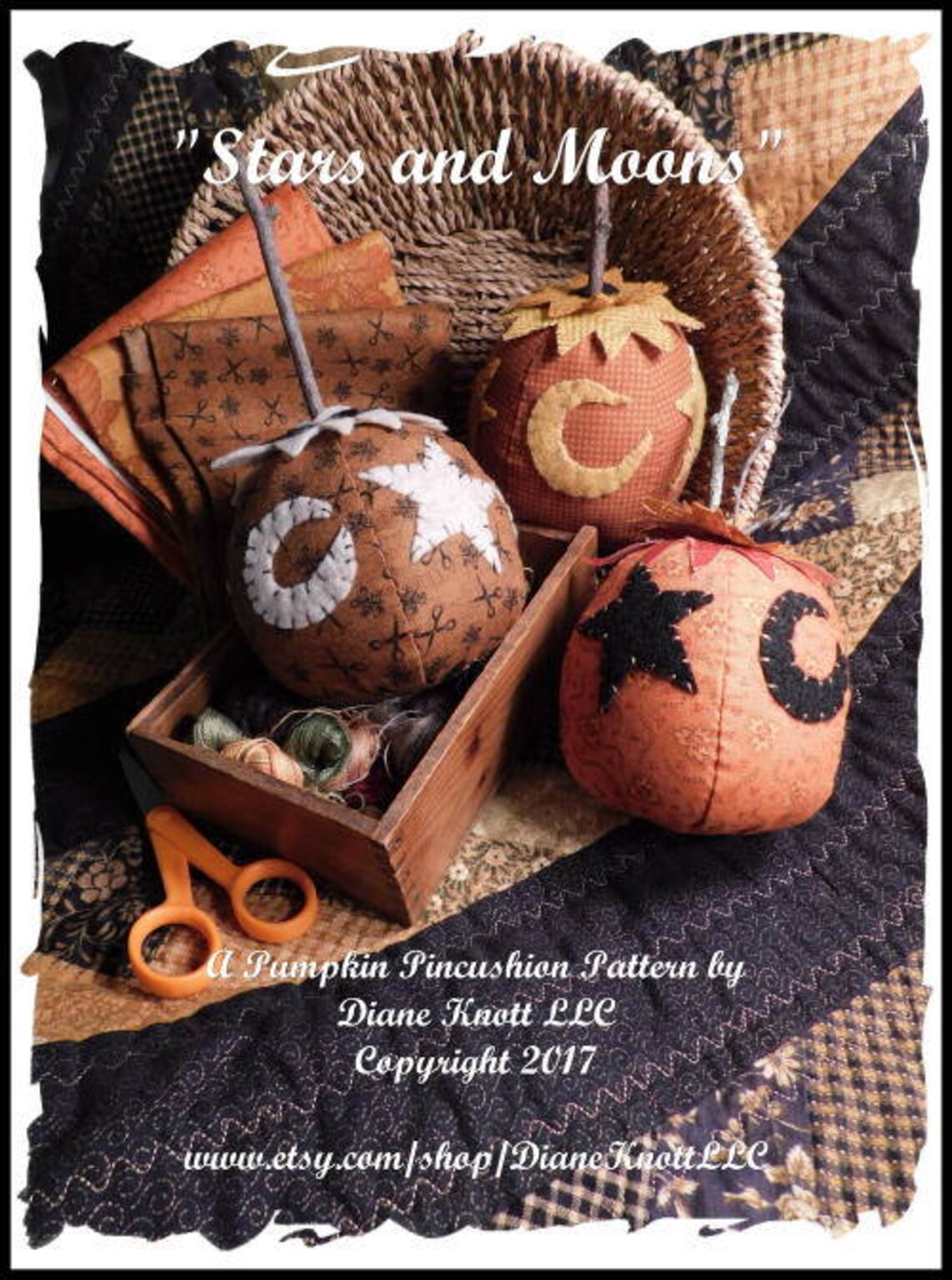 Stars and Moons Prim Pumpkin Pincushion Pattern Download by - Etsy