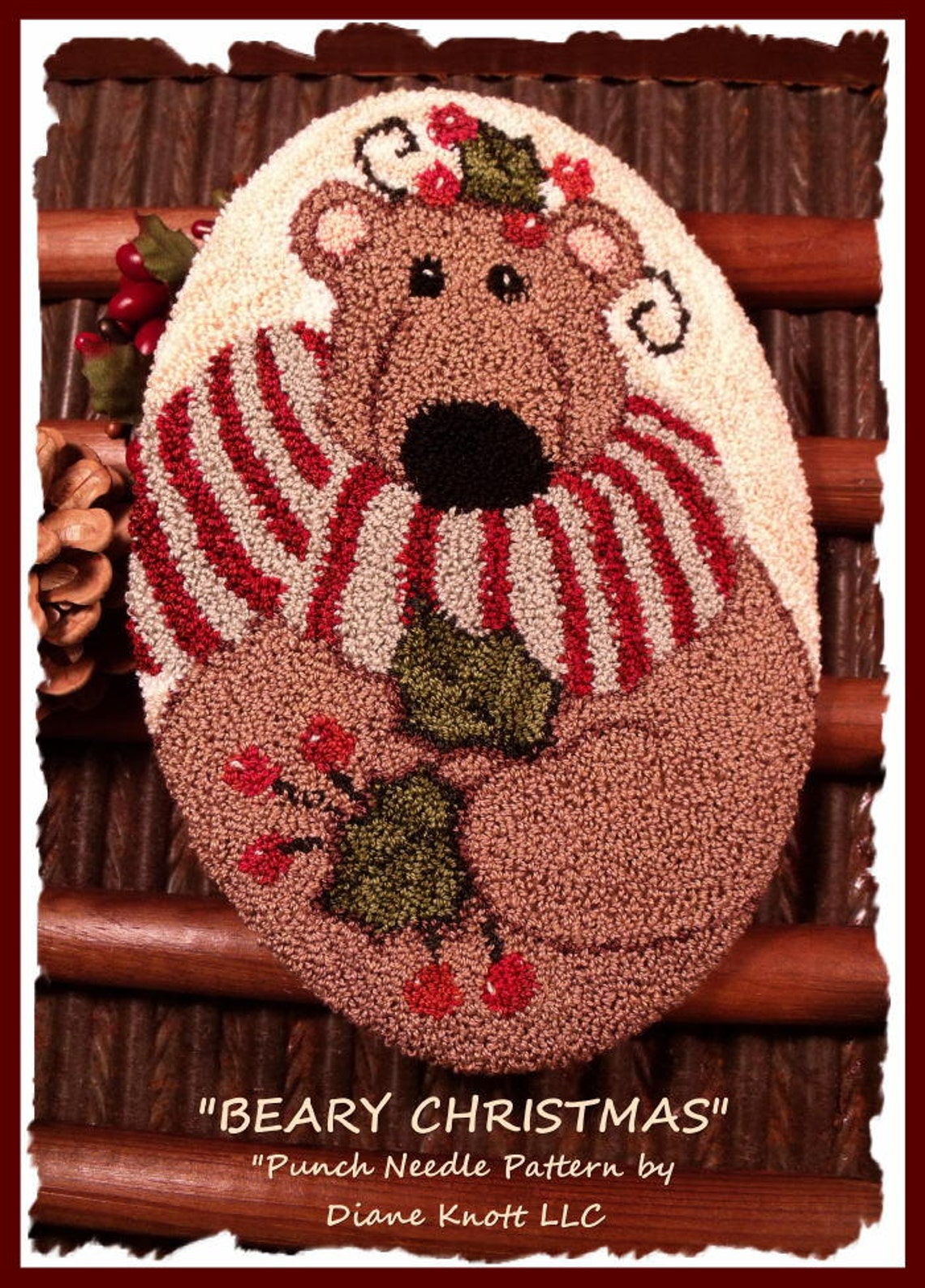 Beary Christmas Punch Needle Pattern Download by Diane Knott - Etsy